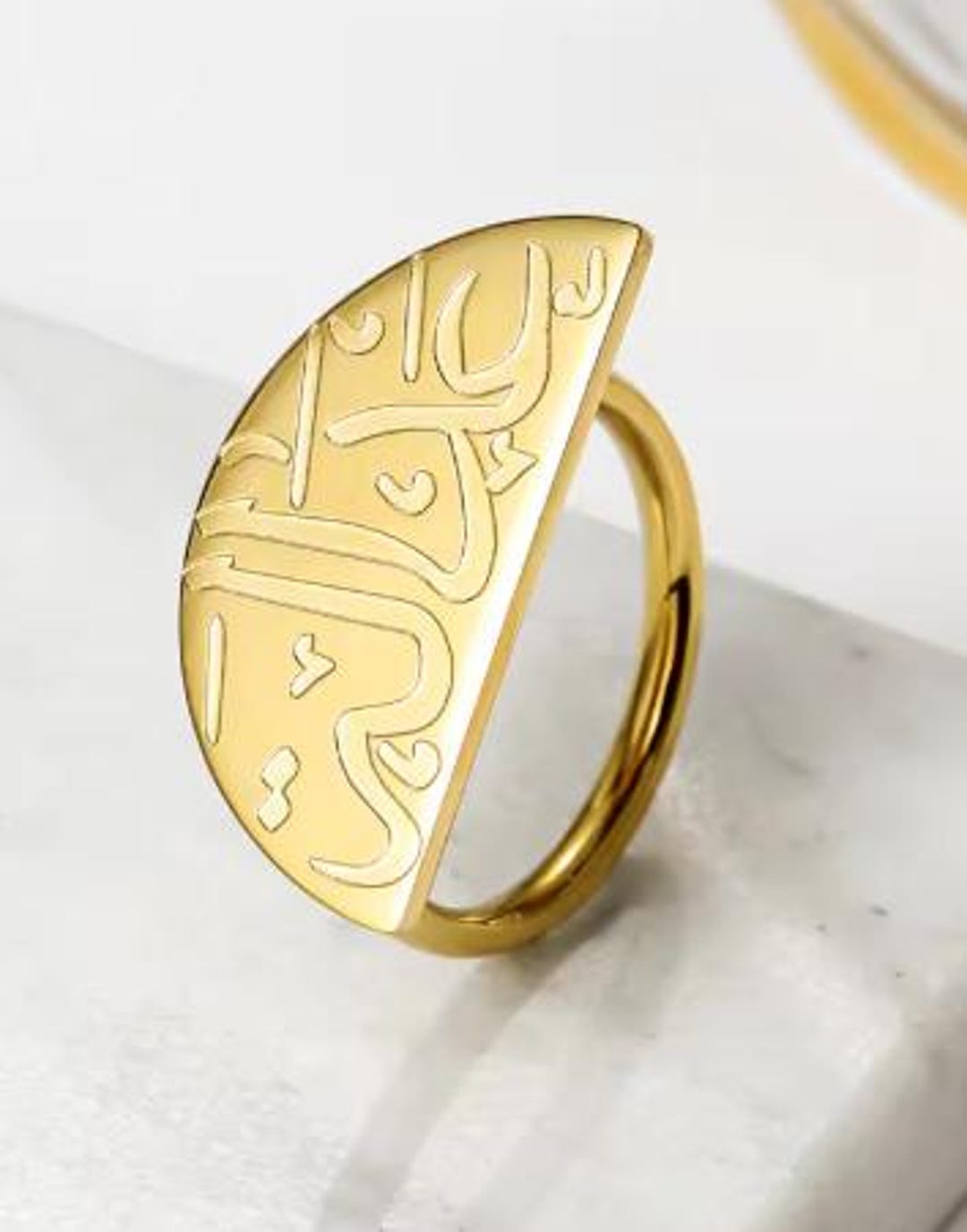 Arabic Calligraphy Ring Islamic Stainless Steel Ring for Men & Women - Etsy