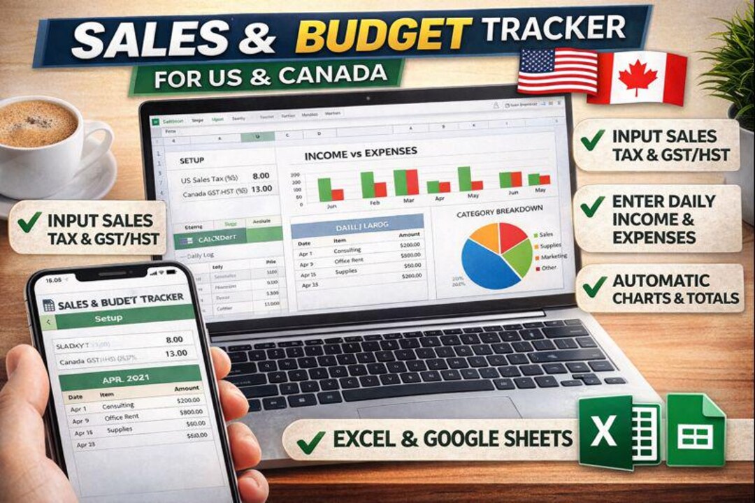 Automate Sales | Budget Tracker for US | Canada | Excel & Google Sheets ...