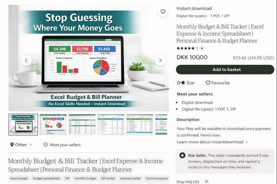Excel Budget and Bill Tracker | Automated Finance Spreadsheet (digital ...