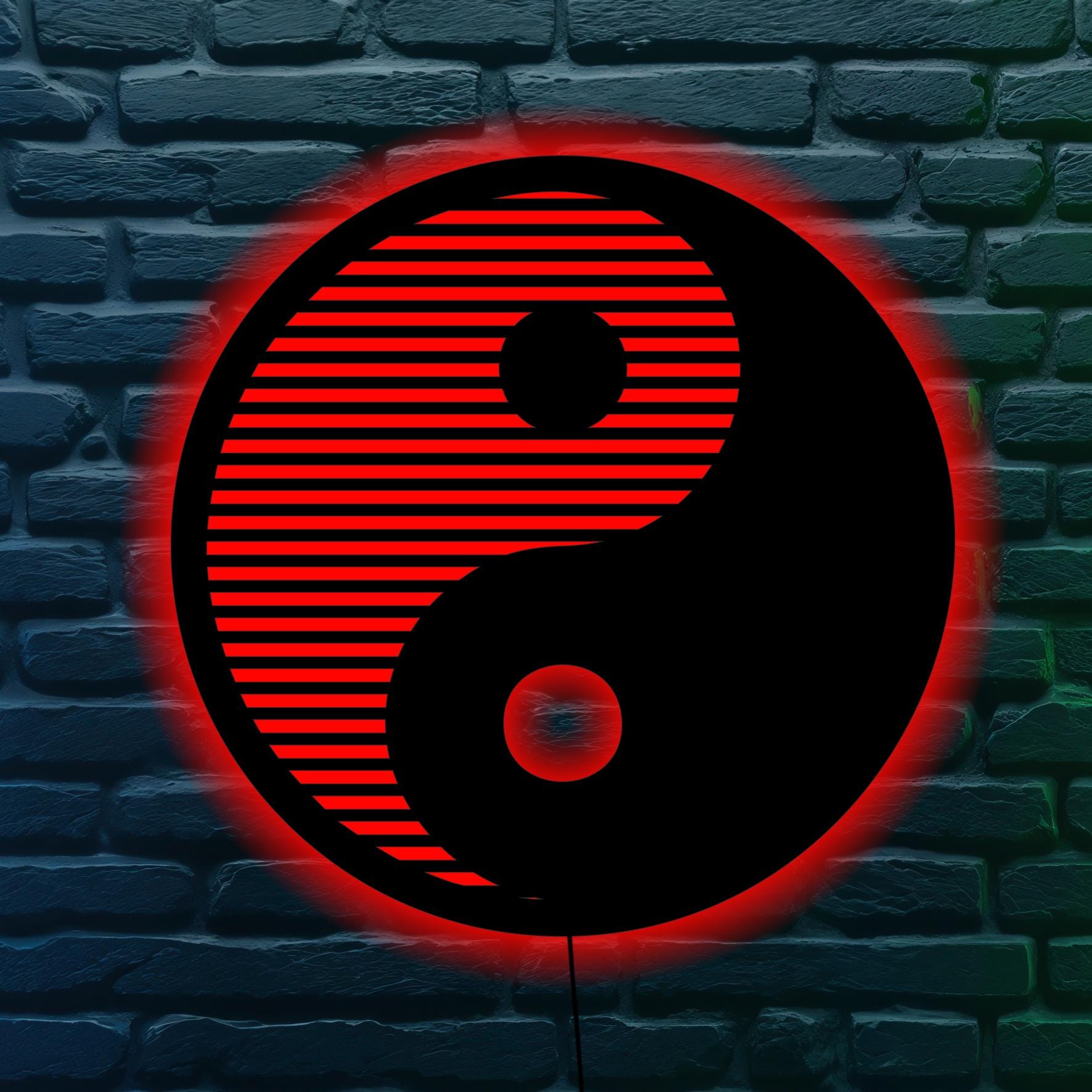 Personalized Yin Yang LED Name Sign: Custom MDF Wood Decor - Etsy