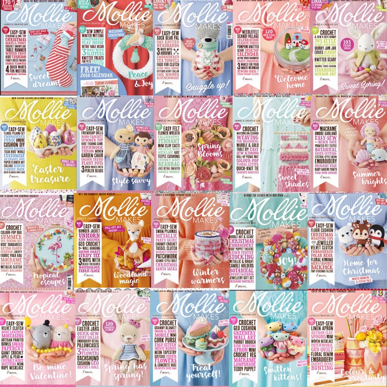 Mollie Makes Magazine Bundle PDF, 145 Issues Craft Patterns, Crochet ...