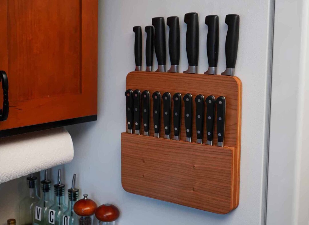 Magnetic Fridge Knife Block USA Made Easy as a Fridge Magnet to Install ...