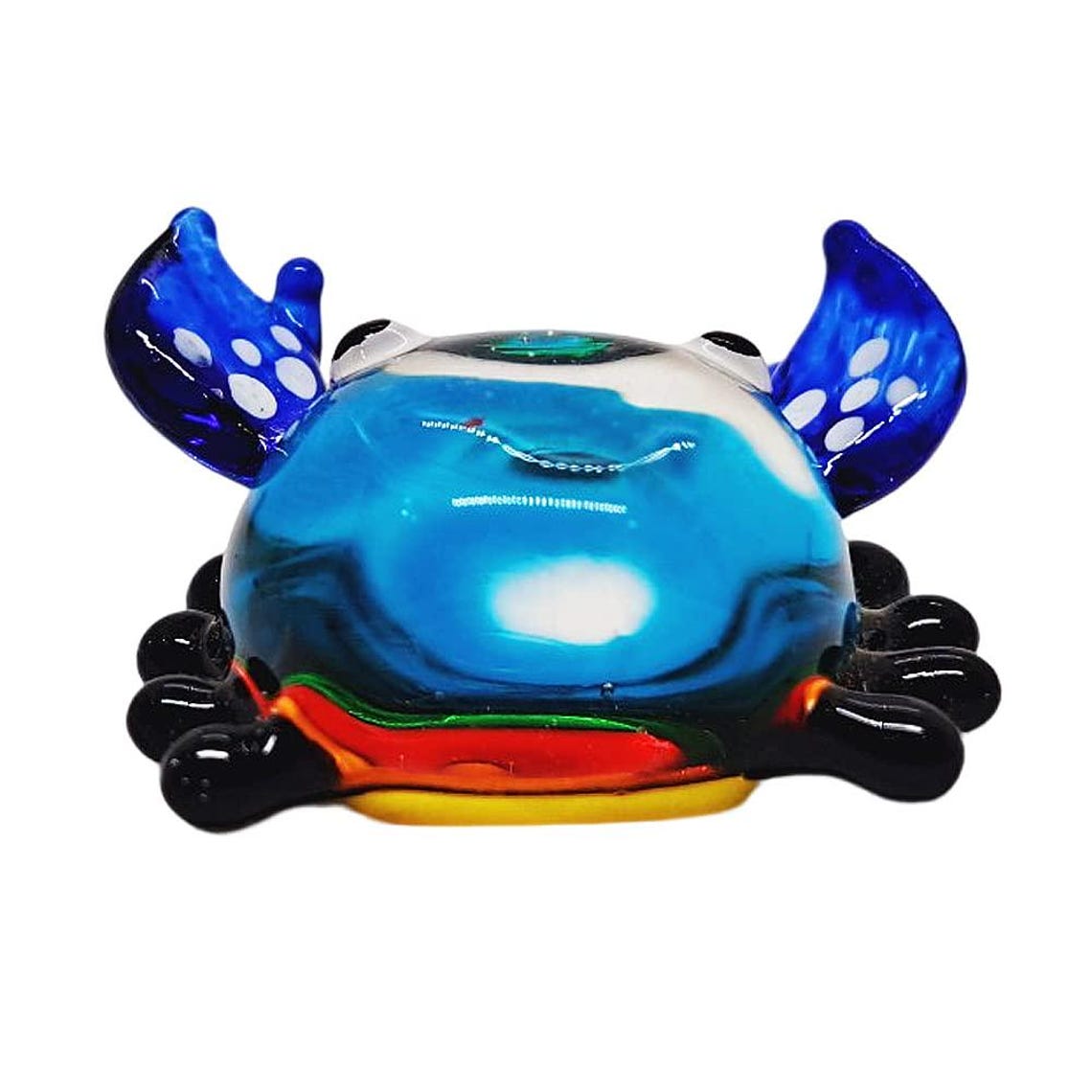 1"l Blue Rainbow Crab Figurine Miniature Blown Glass Crabs Crustacean ...