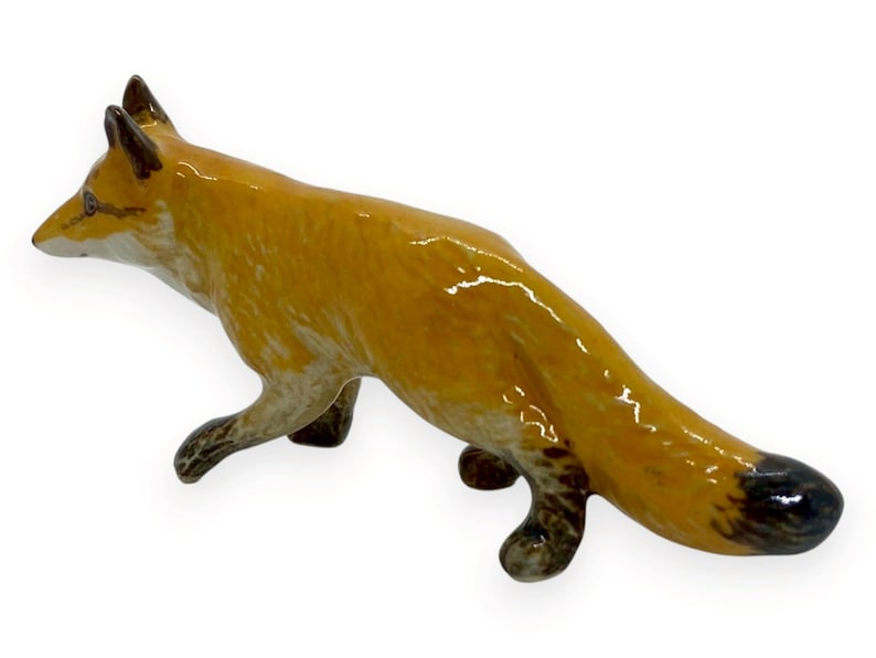 Tiny 3" L Red Fox Figurine Wolf Miniature Jackal Wild Dog Ceramic ...