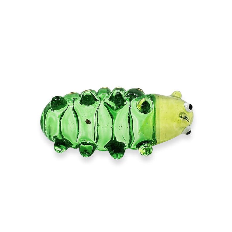 Tiny 1" Green Worm Caterpillars Insect Larvae Figurine - Miniature Hand ...