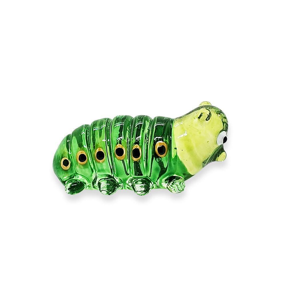 Tiny 1" Green Worm Caterpillars Insect Larvae Figurine - Miniature Hand ...