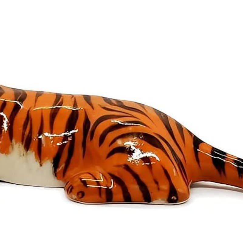Porcelain Tiger Figurine - Etsy