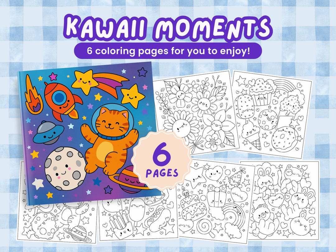 Kawaii Coloring Book Cute Colouring Pages to Enjoy Characters Digital ...