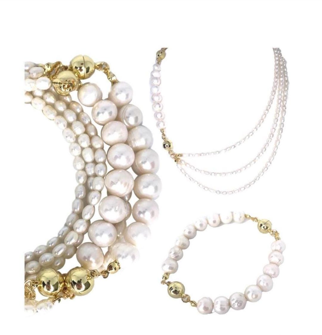 Maria Nicola Necklace Set / 10 Way Necklace / Freshwater Pearl Jewelry ...