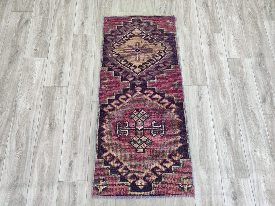 Small Handmade Colourful Runner,vintage Anatolian Rug ,unique Floor ...