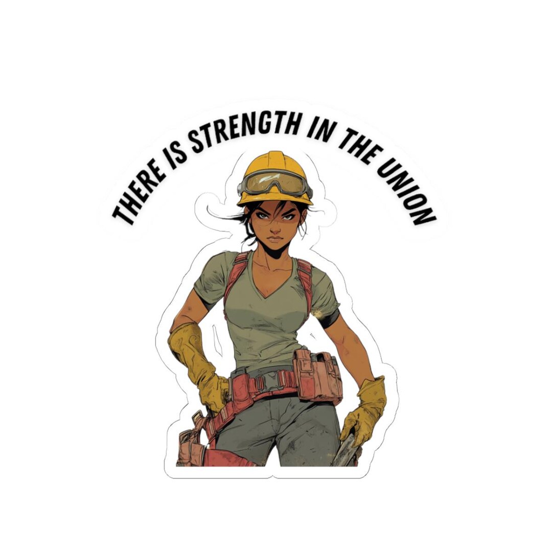 Union Strength Womens Sticker - Female Construction Worker Decal ...