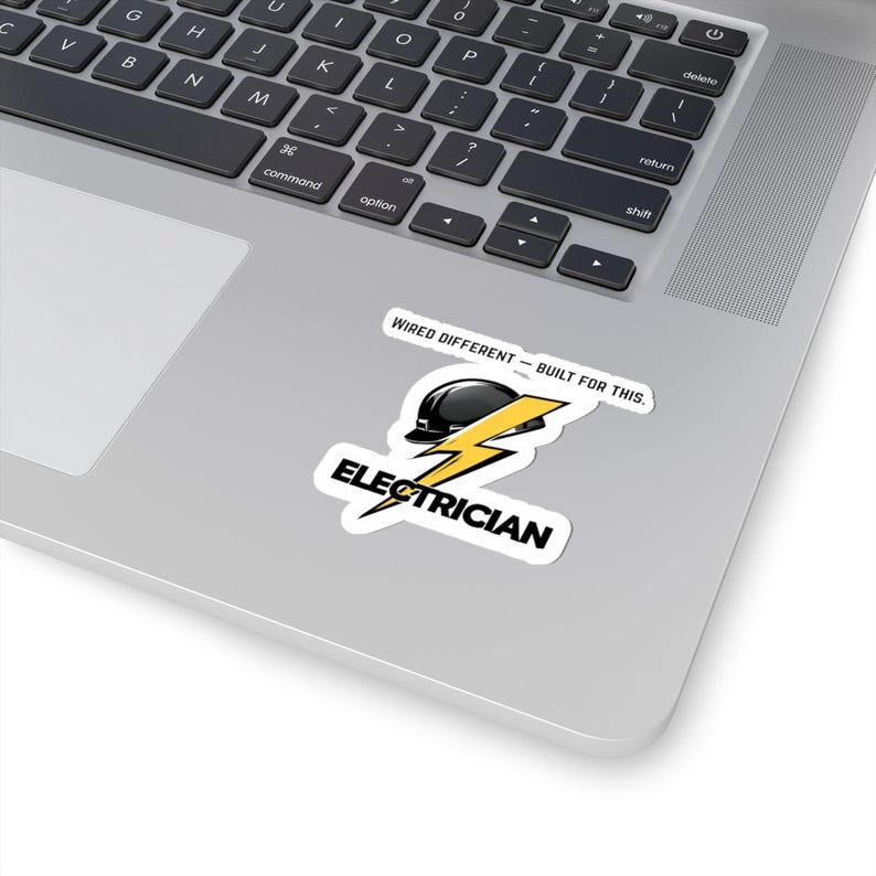 Electrician Sticker - Lightning Bolt Hard Hat Decal, Tradesman Vinyl ...