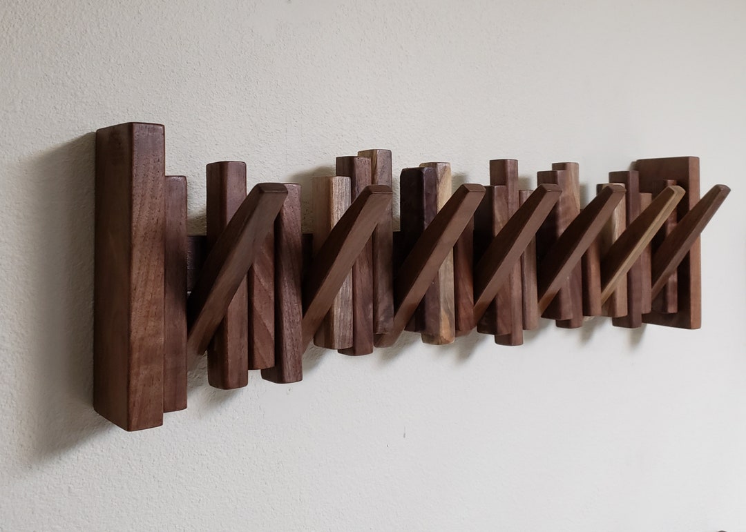 Unique Coat Rack Wall Art Purse Hats 7 Piano Hooks Storage Rack ...