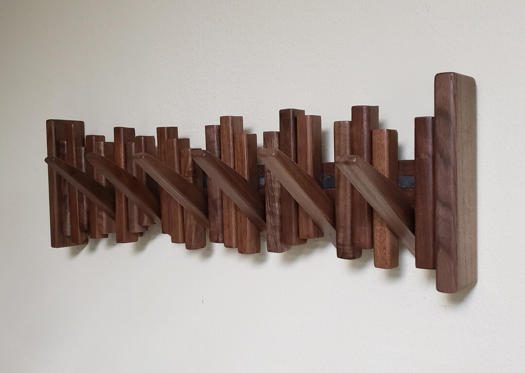Unique Coat Rack Wall Art Purse Hats 7 Hooks Storage Rack Handcrafted ...