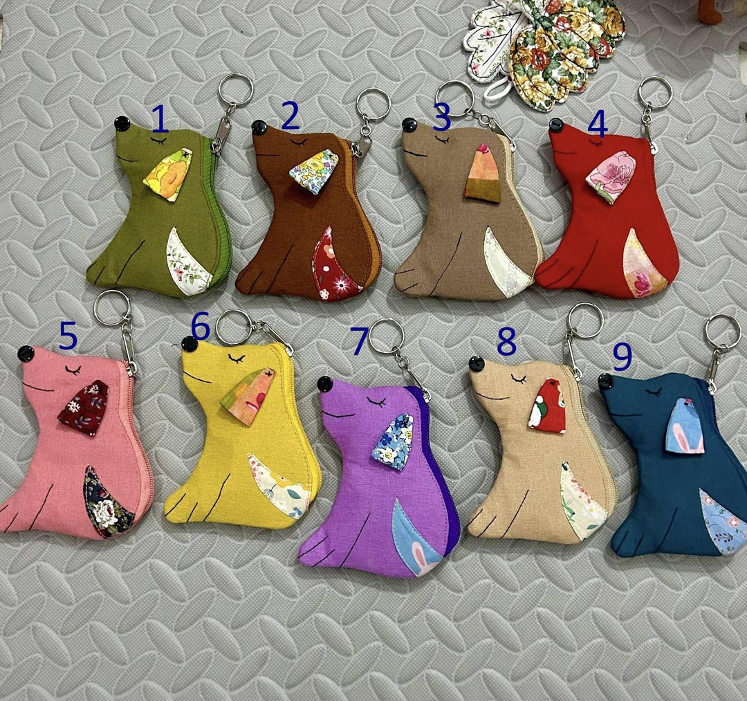 Dog-shaped Keychain Wallet | Zipper Coin Purse | Mini Card & Cash Pouch ...