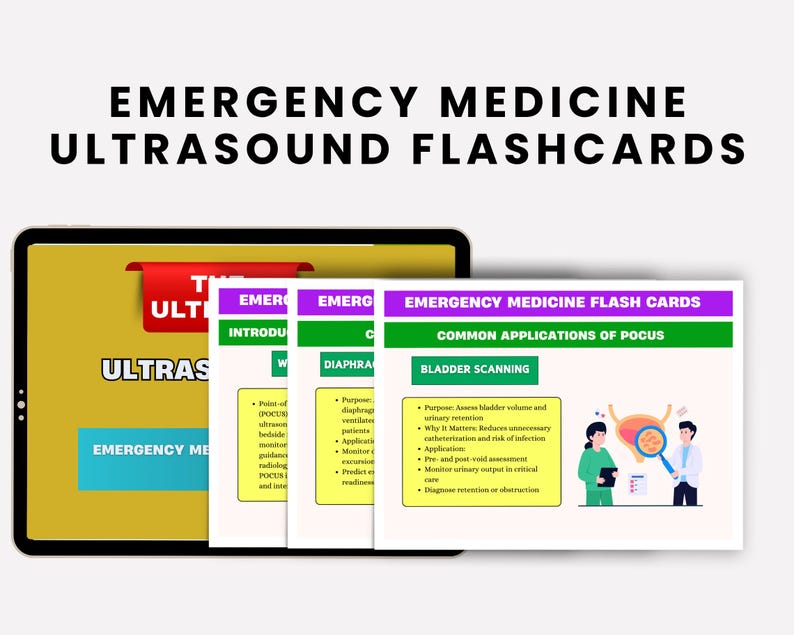 Emergency Medicine Ultrasound Flashcards: Diagnostic Resource (PDF) - Etsy