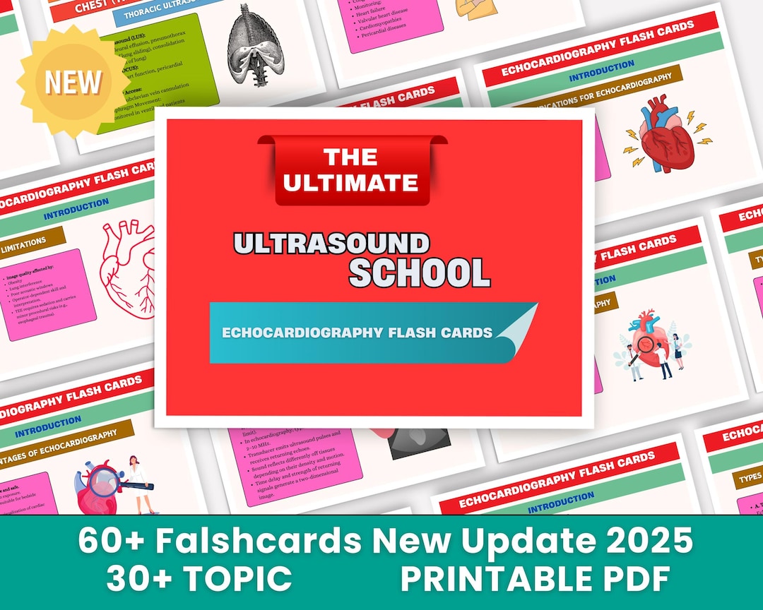 Echocardiography Study Guide FLASH CARDS| Comprehensive Echo Ultrasound ...