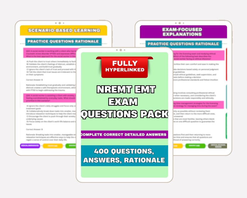 NREMT EMT Exam Prep | 400 Questions & Rationales (instant Download) - Etsy