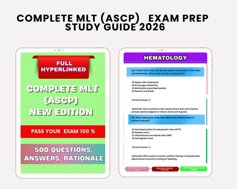 Complete MLT (ASCP) Exam Preparation Guide - New Edition, 500 Q/A ...