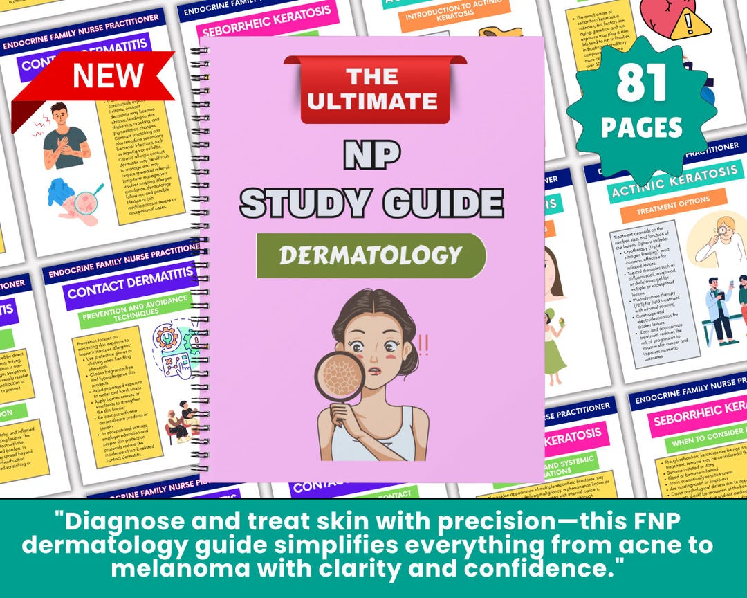 Dermatology Nurse Practitioner Study Guide: Derm FNP Notes - 2025 ...