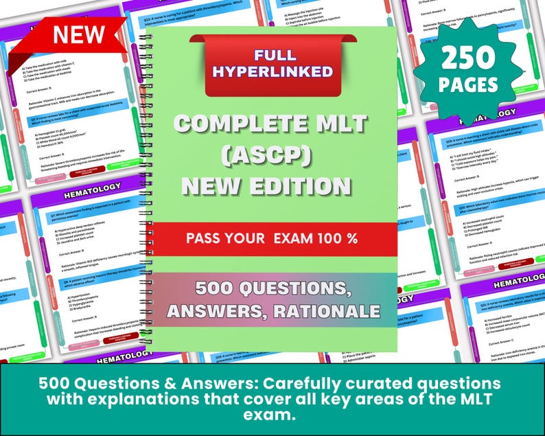 Complete MLT (ASCP) Exam Preparation Guide - New Edition, 500 Q/A ...