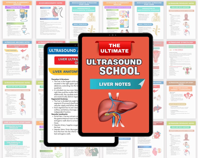 Hyperlinked Ultrasound School Study Guide Bundle: Abdomen, Physics, SPI ...