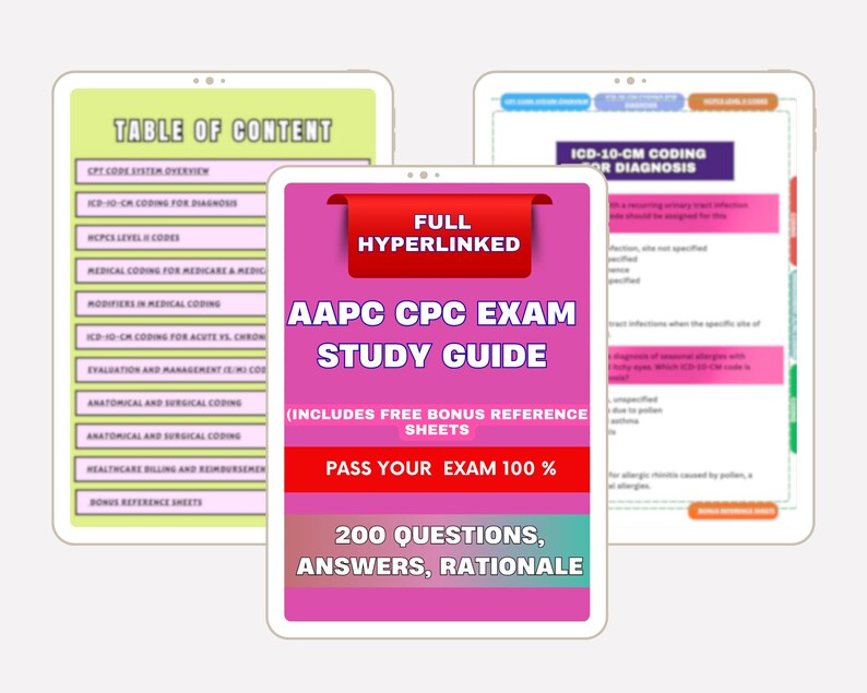 AAPC CPC Exam Study Guide 2026 | 200 Practice Questions (PDF) - Etsy UK