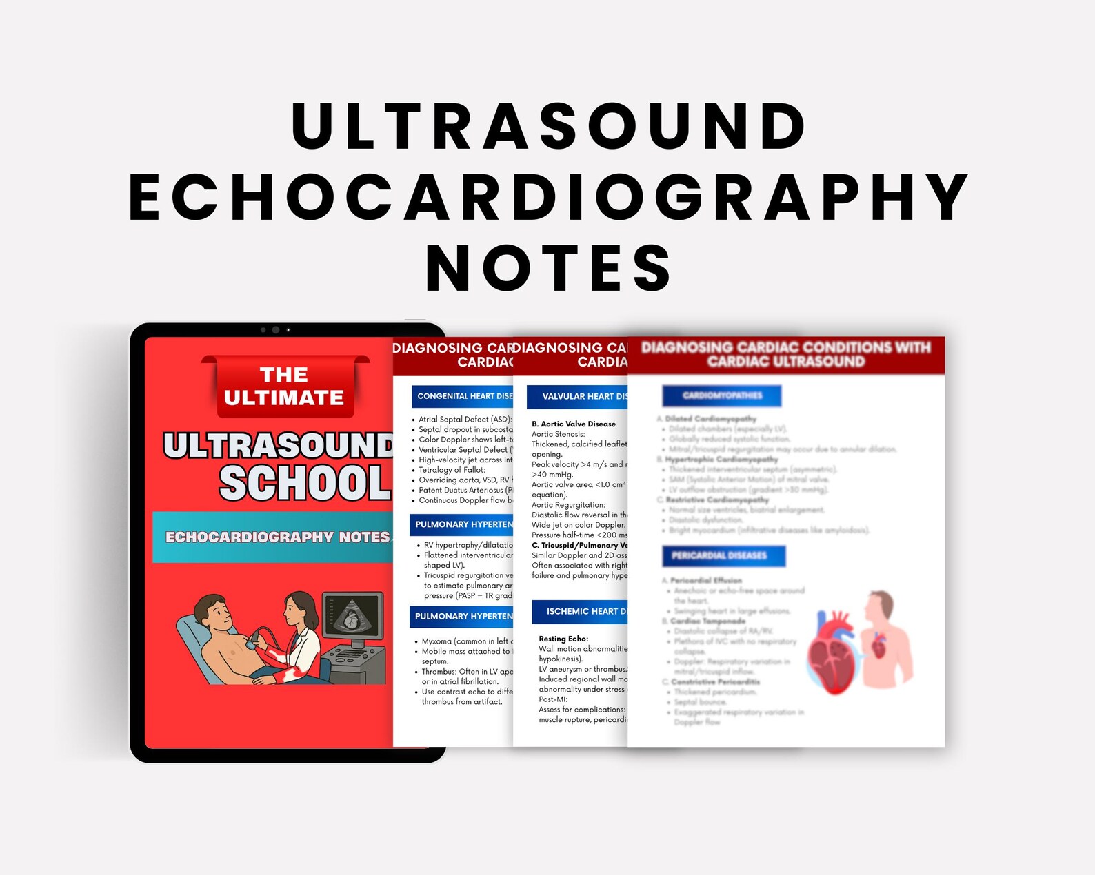 Echocardiography Study Guide: Cardiac Sonography Notes (digital ...