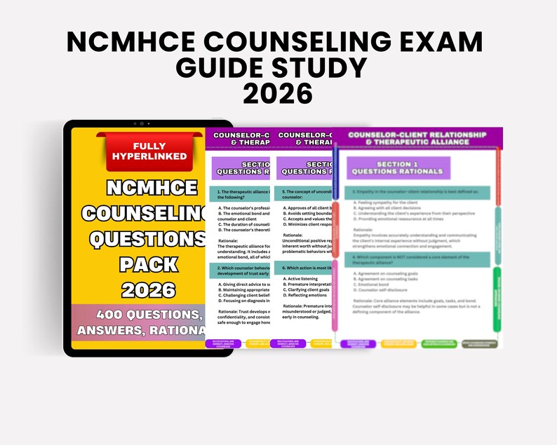NCMHCE Counseling Exam Guide: 400 Practice Questions With Answers ...