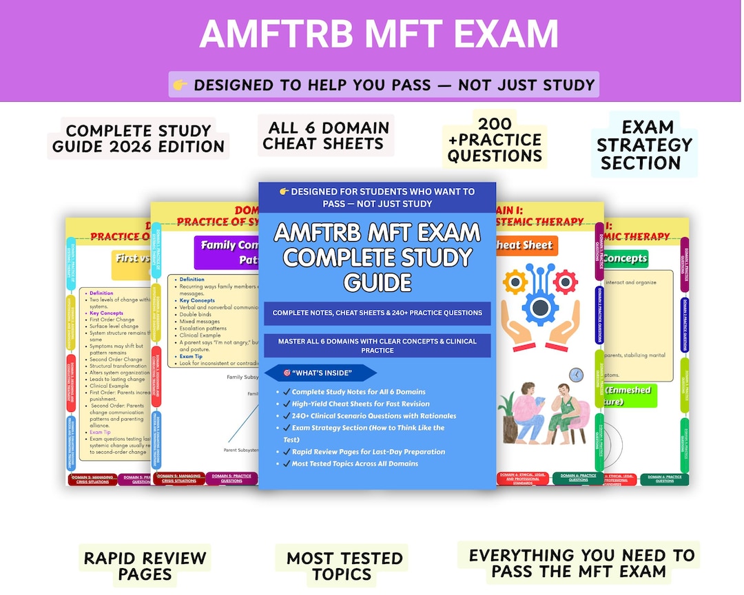 The Ultimate AMFTRB MFT Exam Study Guide 2026 | Notes, Cheat Sheets ...