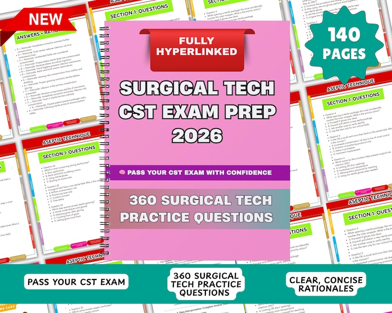 CST Exam Prep 2026 | 360 Surgical Tech Practice Questions (digital ...