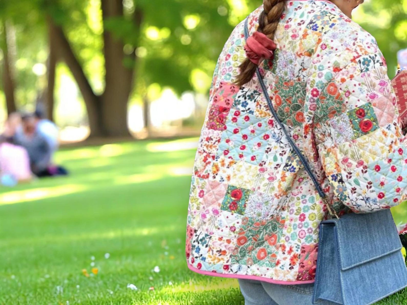Floral Patchwork Quilted Jacket: Boho Oversized Bomber - Etsy