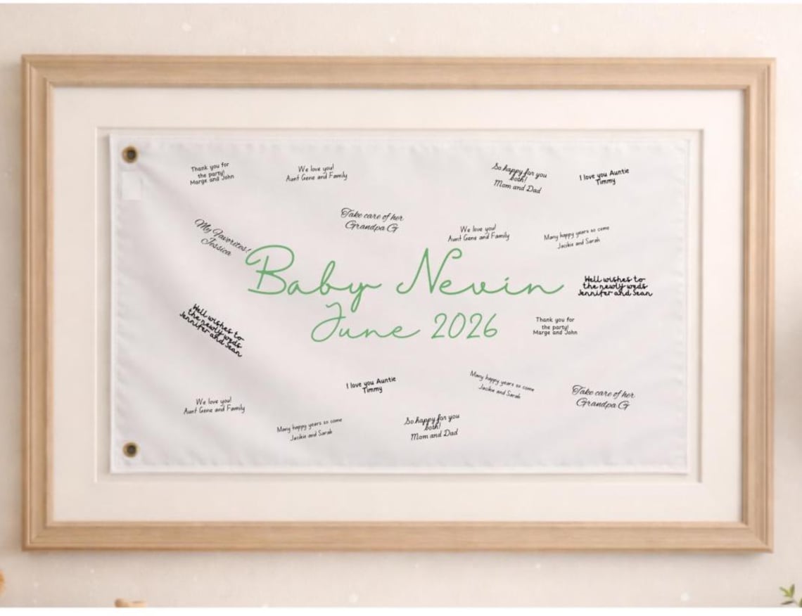Personalized Wedding Guest Book Flag - Etsy