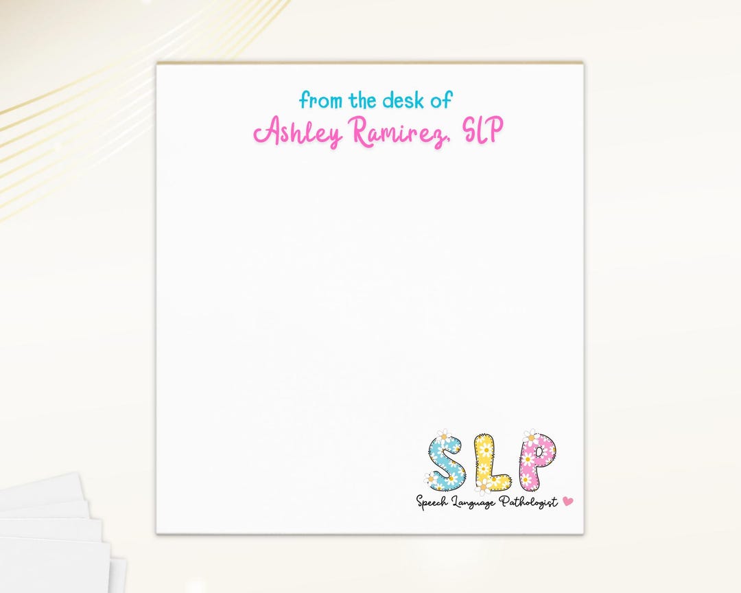 SLP Notepad Personalized Slp Notepad Speech Language Pathologist ...