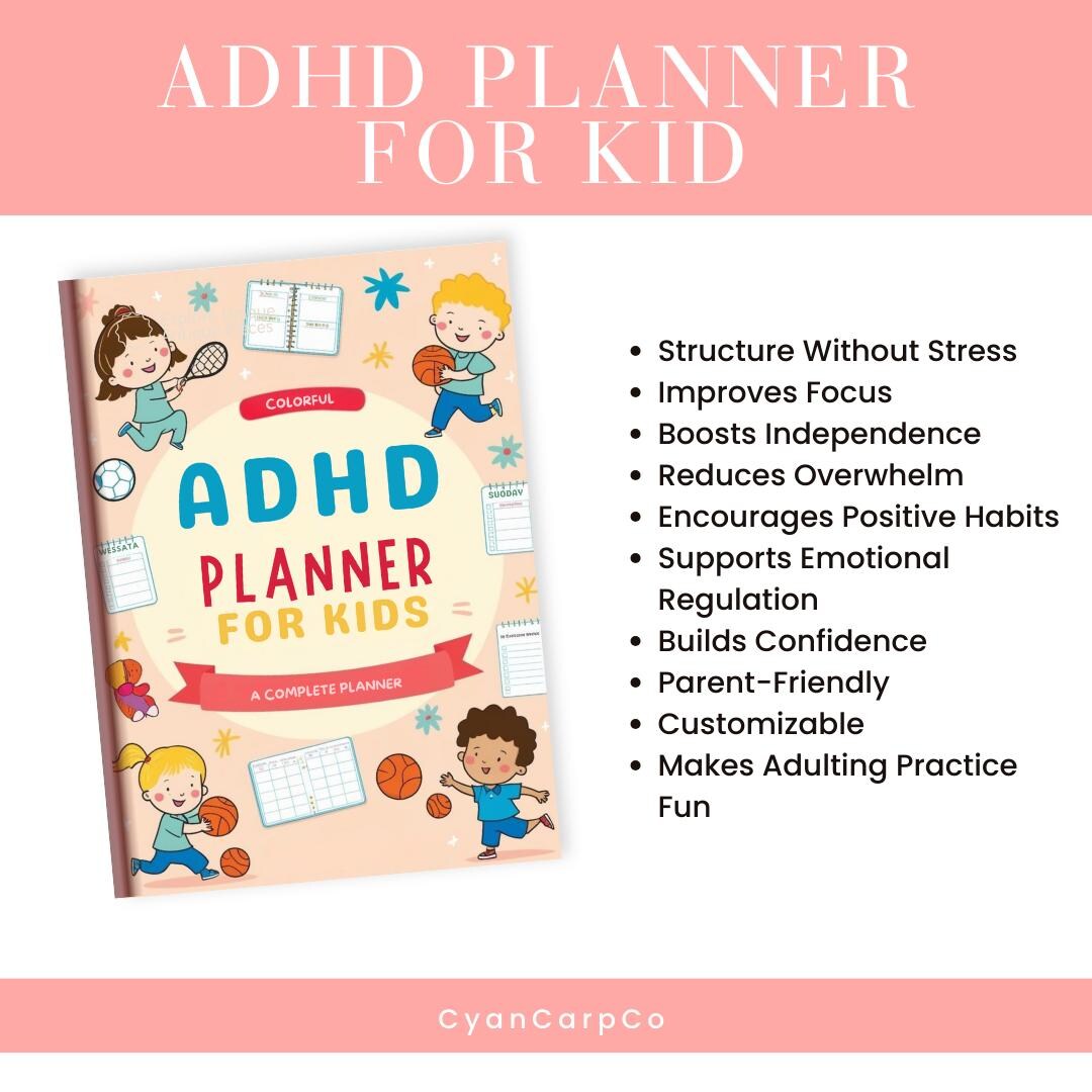 ADHD Planner for Kids | Printable Daily Routine Chart | Focus ...