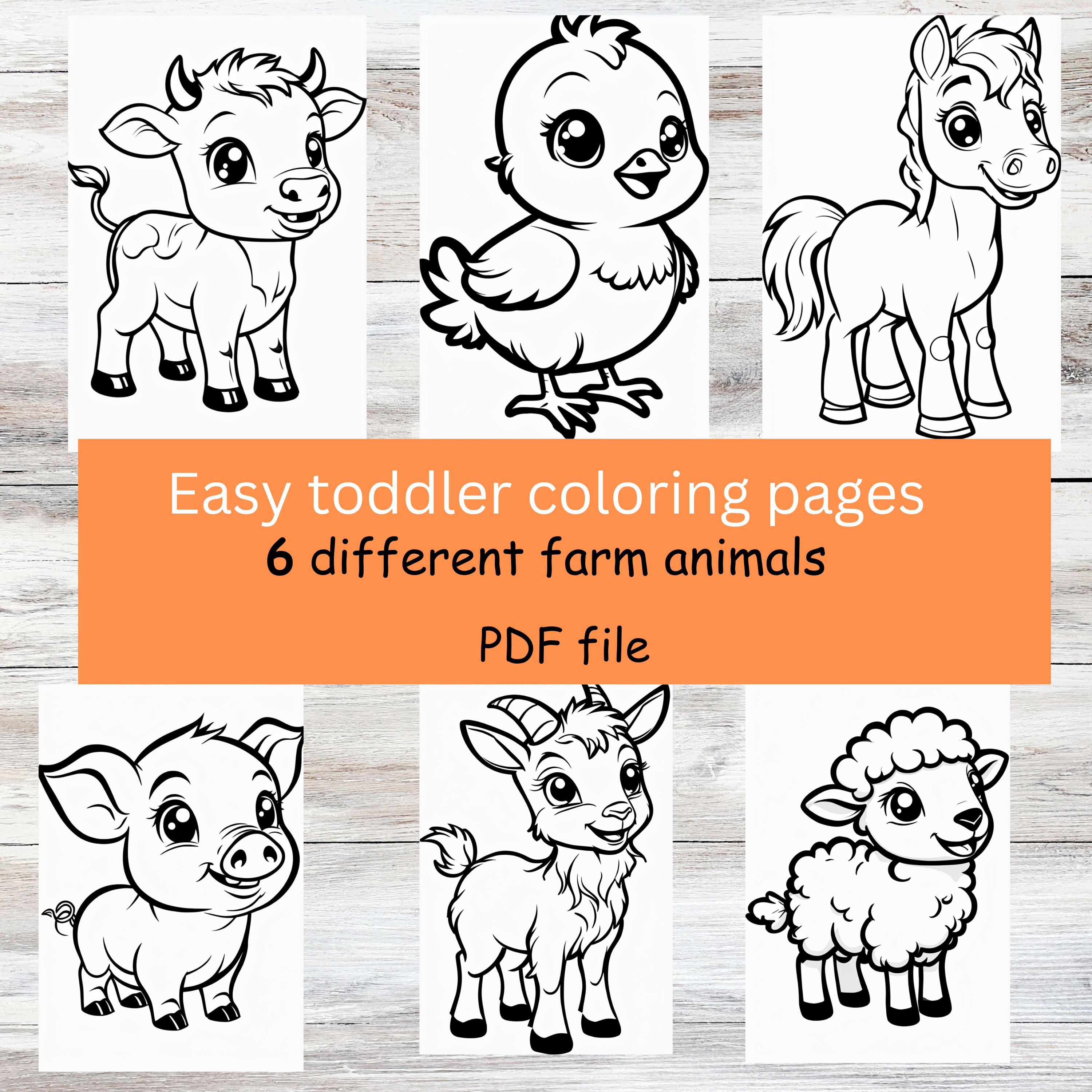 Coloring Pages, Farm Animals, Toddlers Coloring, Farm Learning ...