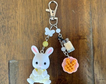 Bunny Calico Critter Keychain | Handmade Keychain | Beaded Keychain ...