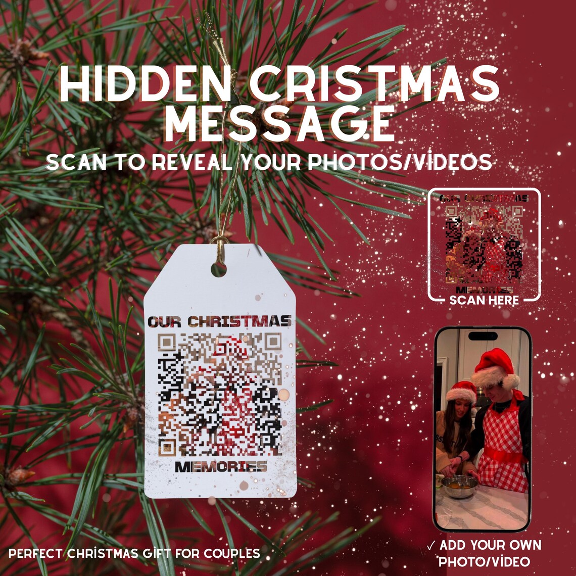 Personalized Christmas QR Code Gift • Hidden Photo Reveal (digital ...
