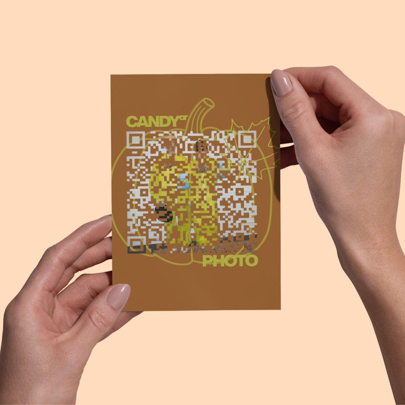 Halloween QR Code Photo Poster: Custom Secret Memory Gift (digital ...