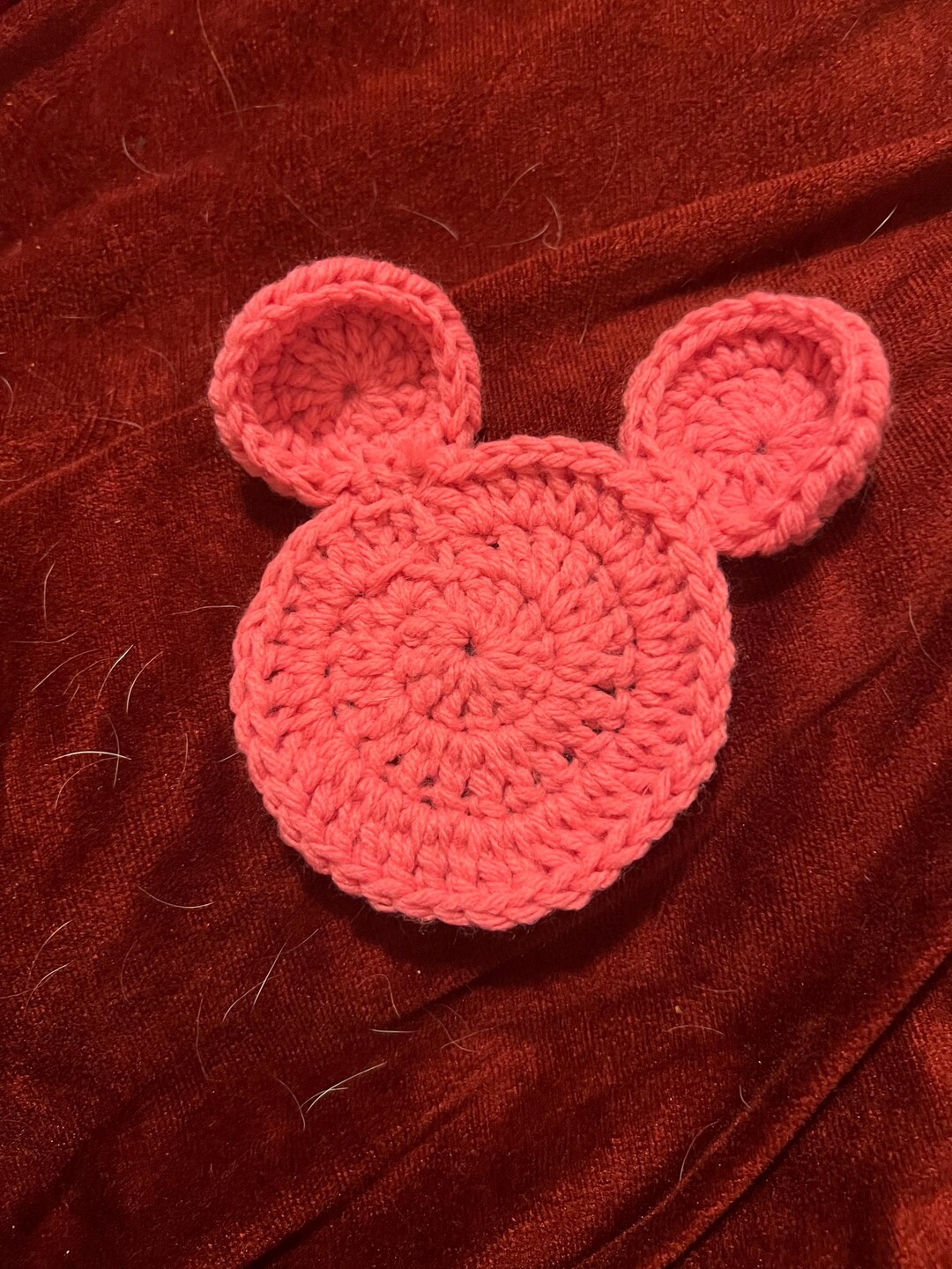Crochet Mickey Mouse Ear Coaster - Etsy