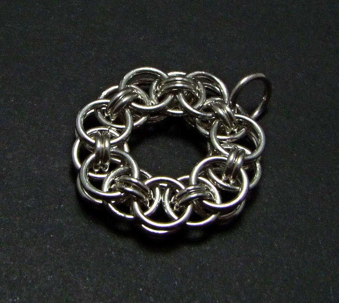 Sterling Silver Chain Maille Helm Flower Pendant N633 - Etsy