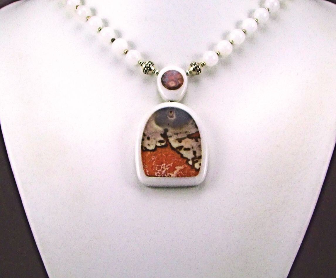 Red Creek Jasper Intarsia Necklace N234 - Etsy