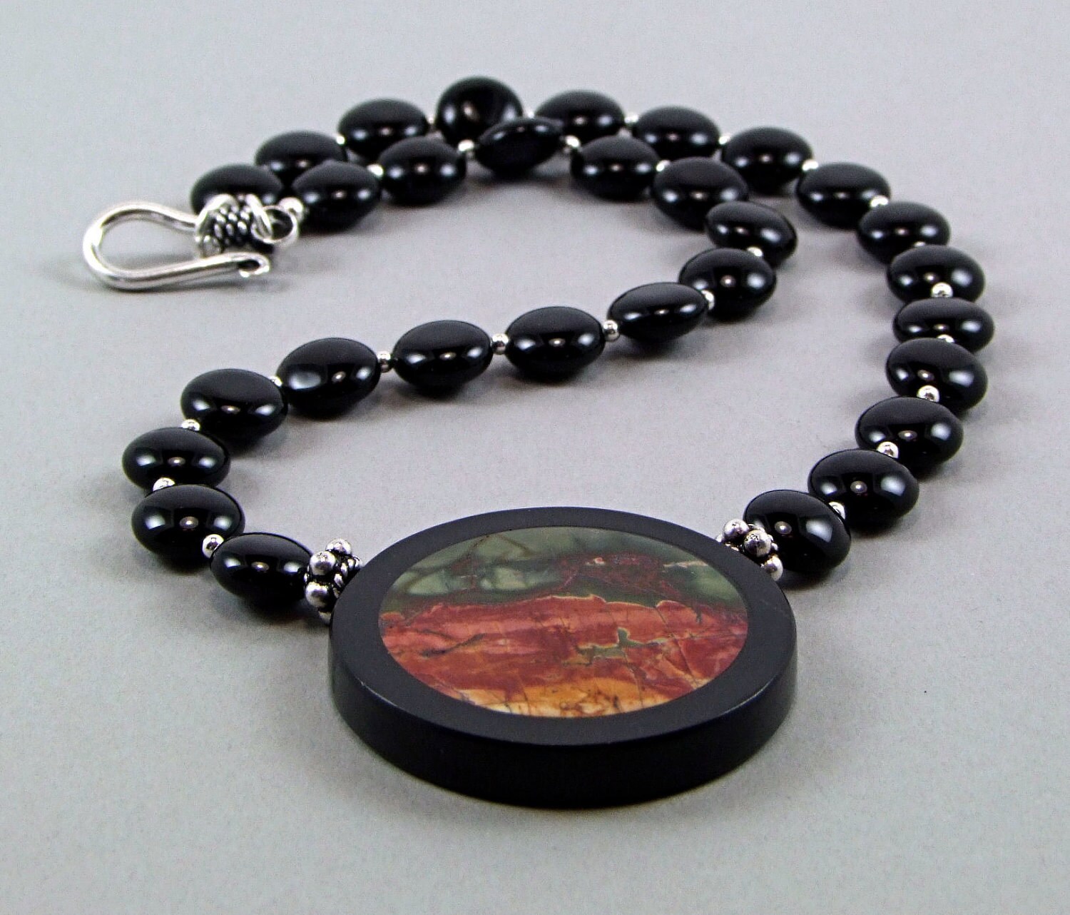 Multicolor Picasso Jasper Intarsia Necklace N402 - Etsy