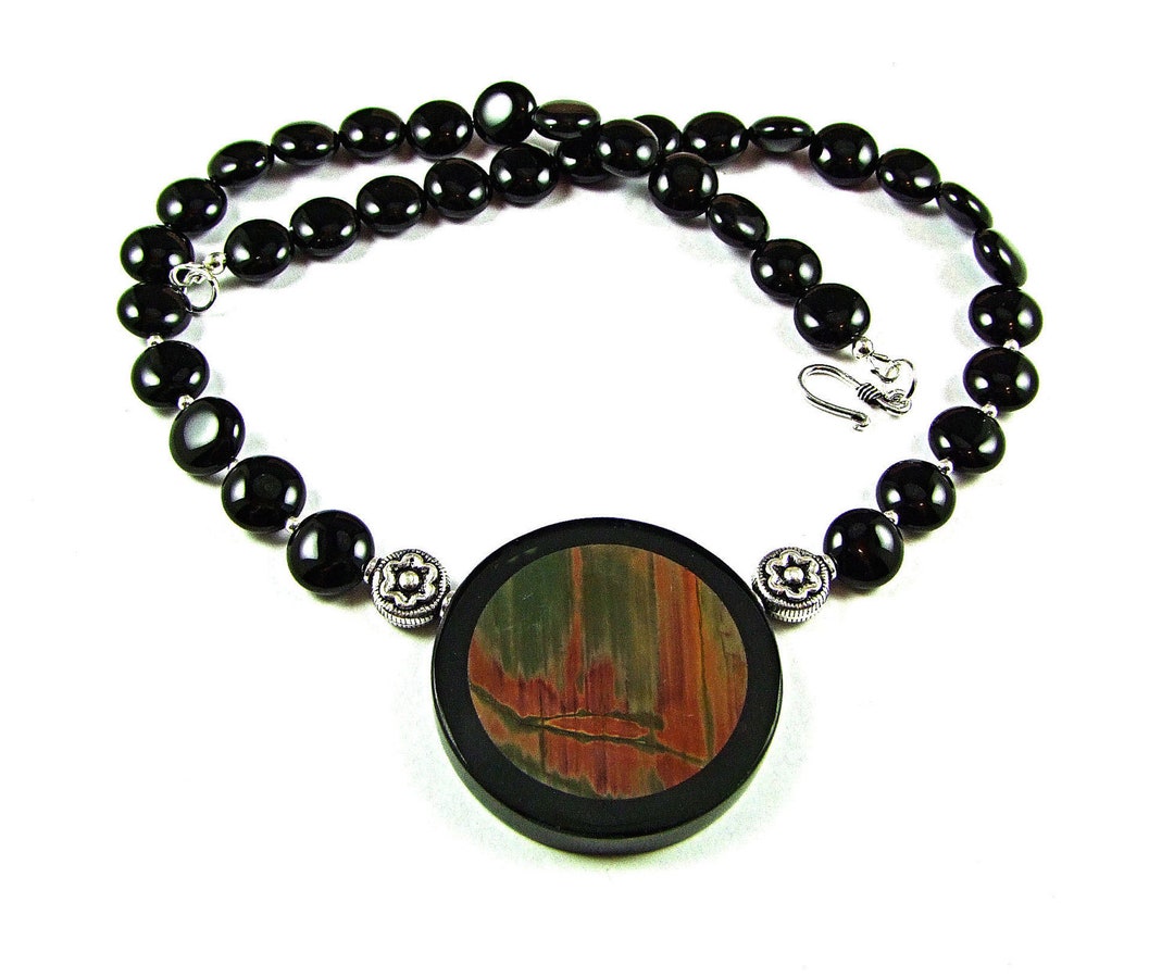 Multicolor Picasso Jasper Intarsia Necklace N596 - Etsy