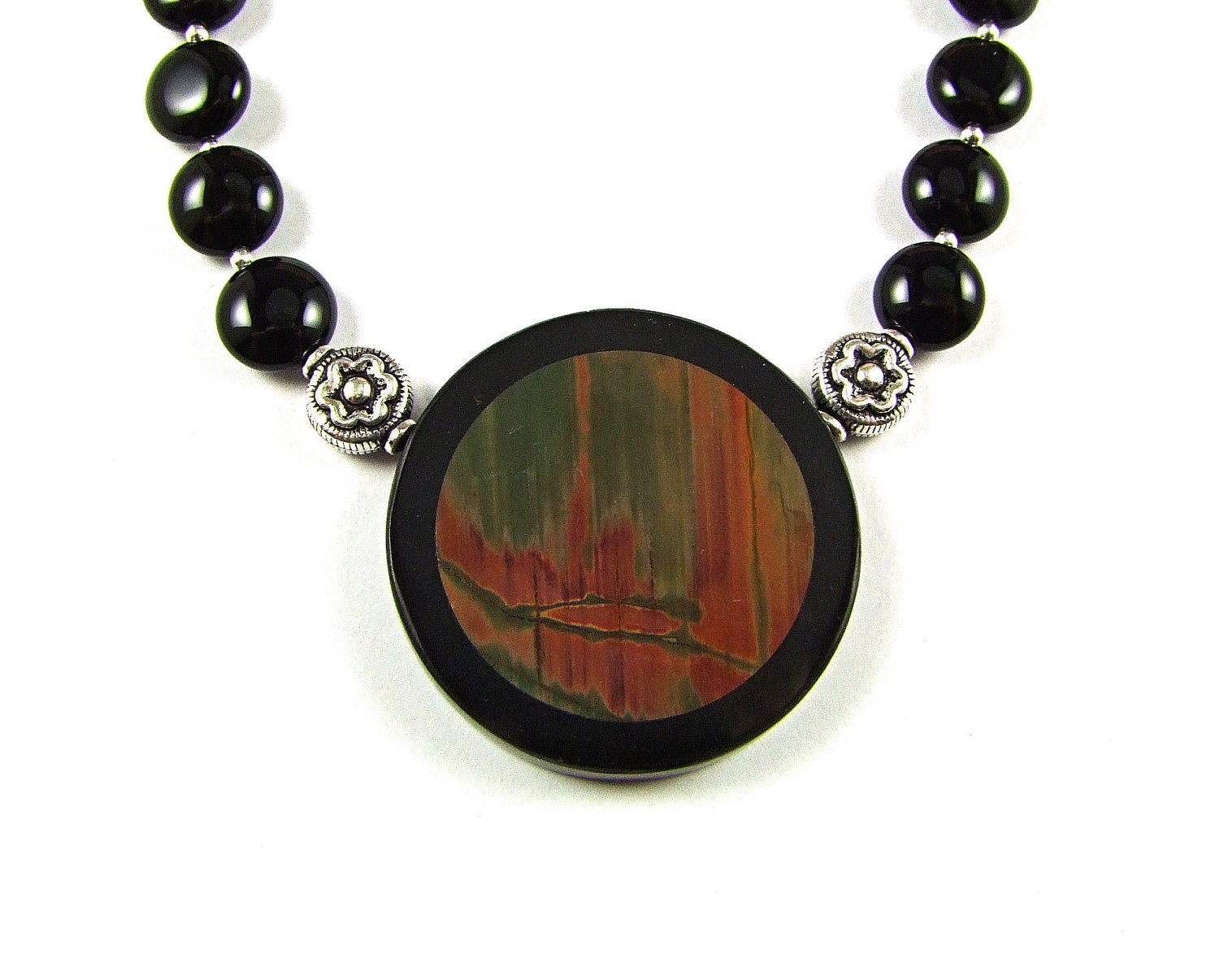 Multicolor Picasso Jasper Intarsia Necklace N596 - Etsy