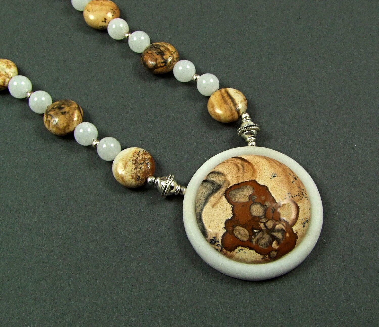 African Queen Jasper Intarsia Necklace N303 - Etsy