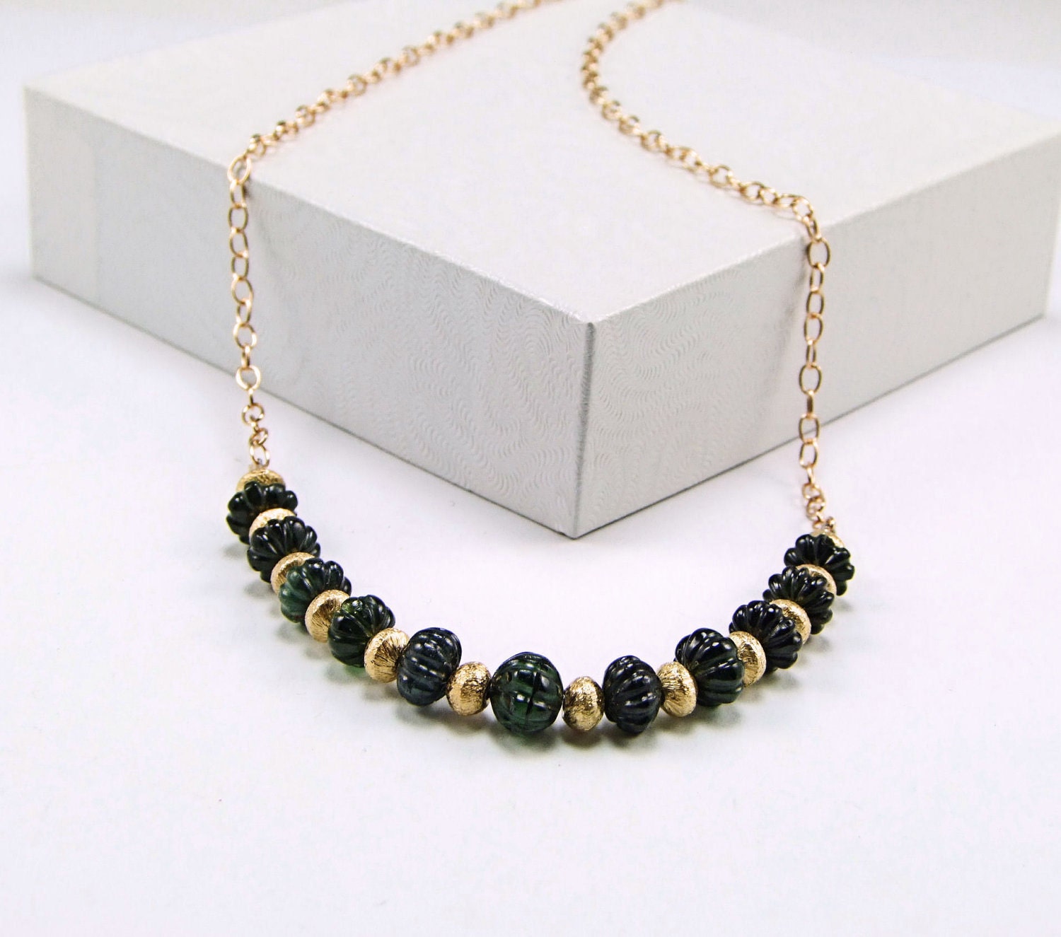 Tourmaline on Vermeil &14k Gold Fill Necklace N549 - Etsy