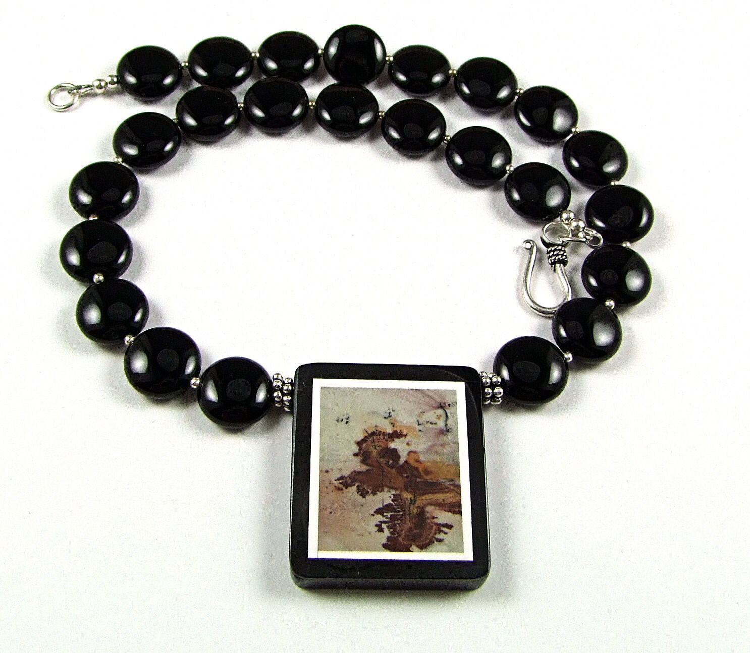 Japanese Artistic Jasper Intarsia Pendant Necklace N312 - Etsy