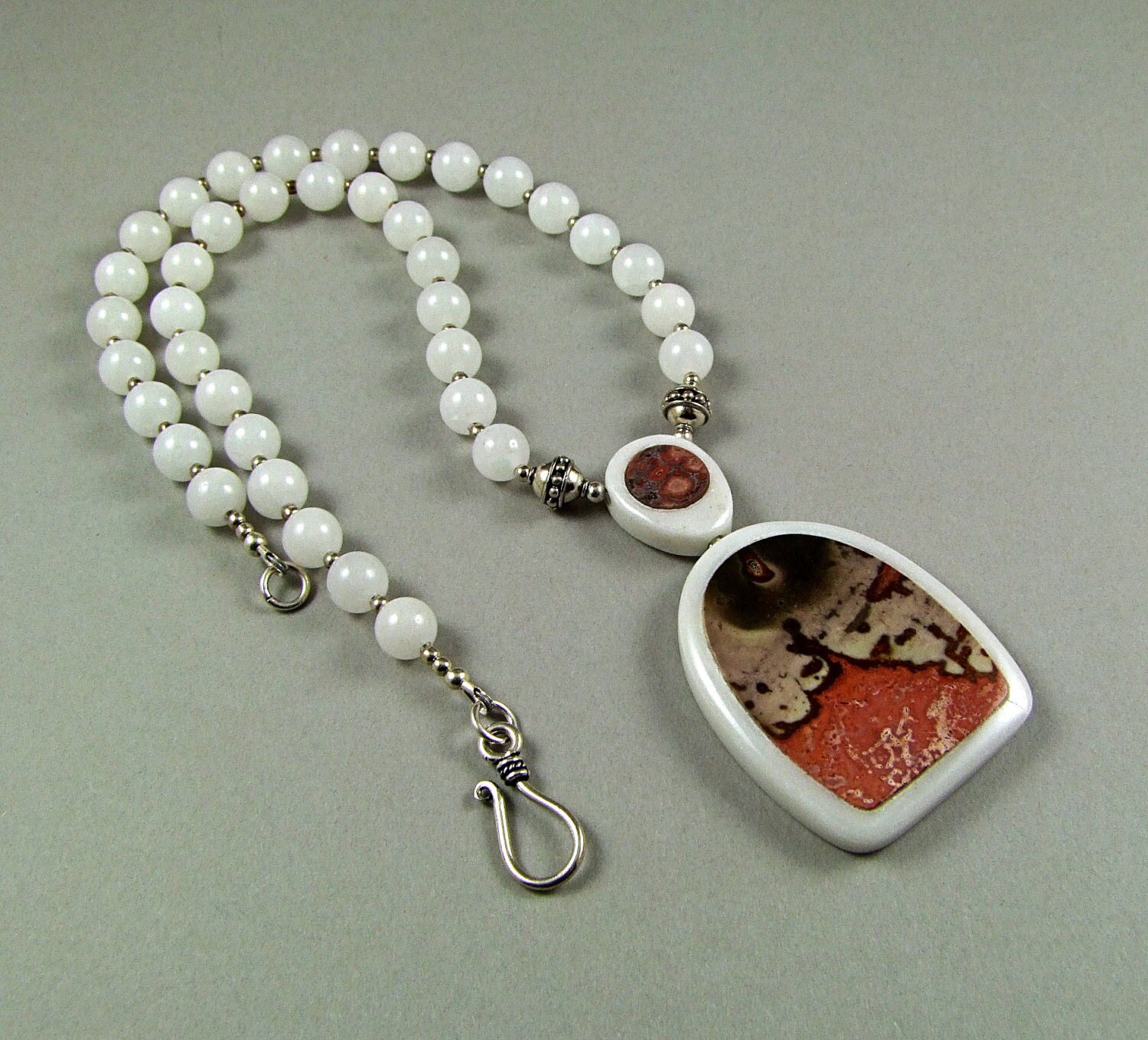 Red Creek Jasper Intarsia Necklace N234 - Etsy