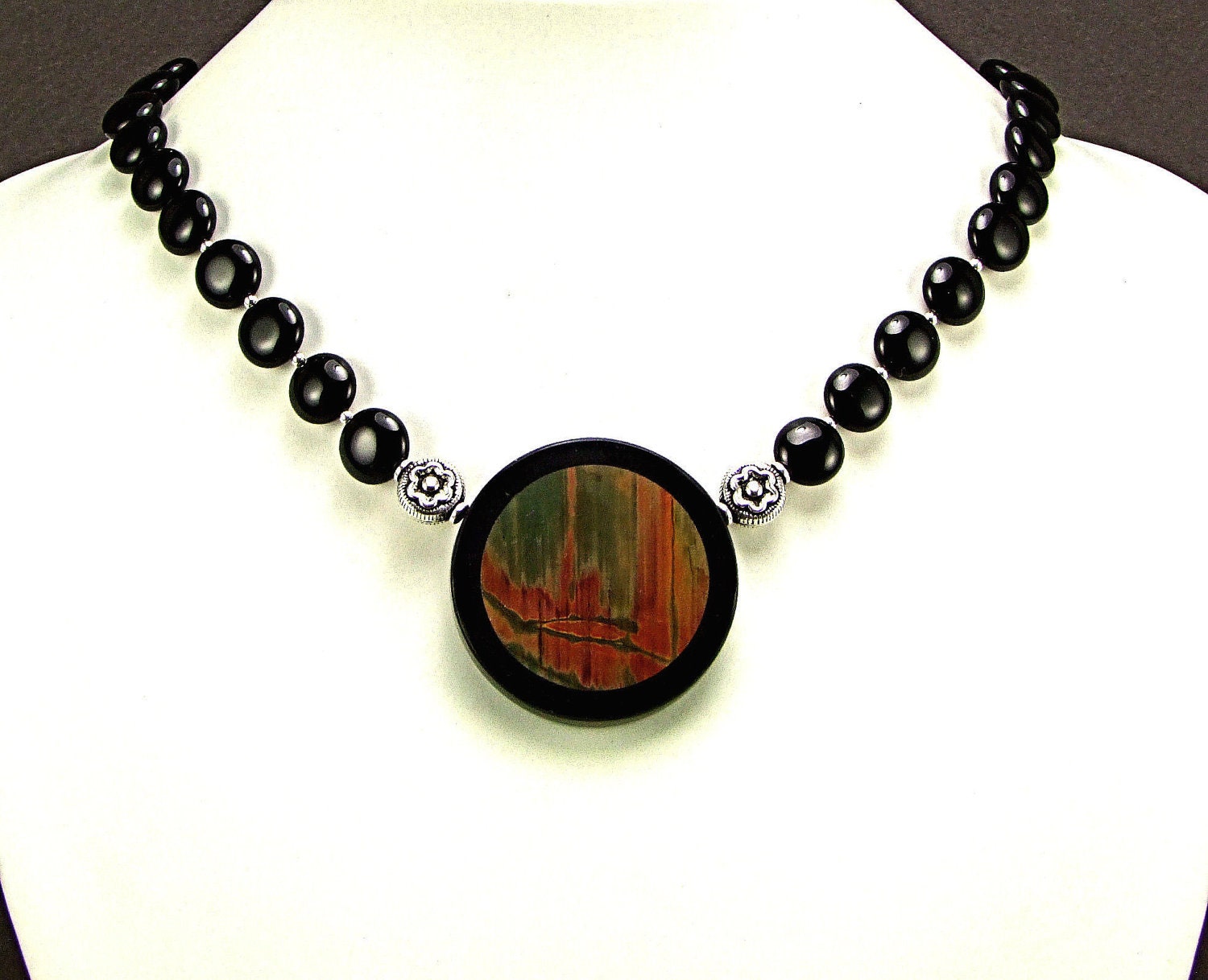 Multicolor Picasso Jasper Intarsia Necklace N596 - Etsy